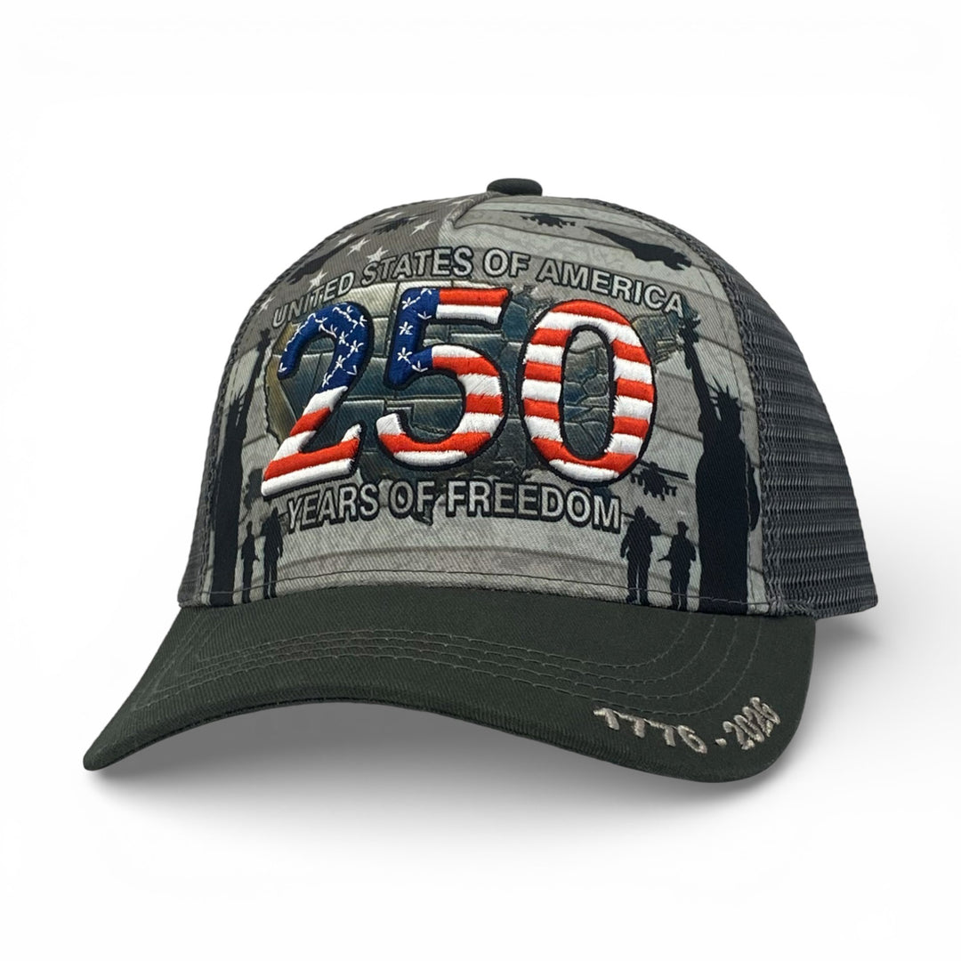 United States Of America 250 Years of Freedom Mesh Back Hat – Army Gear