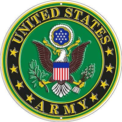 United States Army 12" Aluminum Sign (Black/Gold)